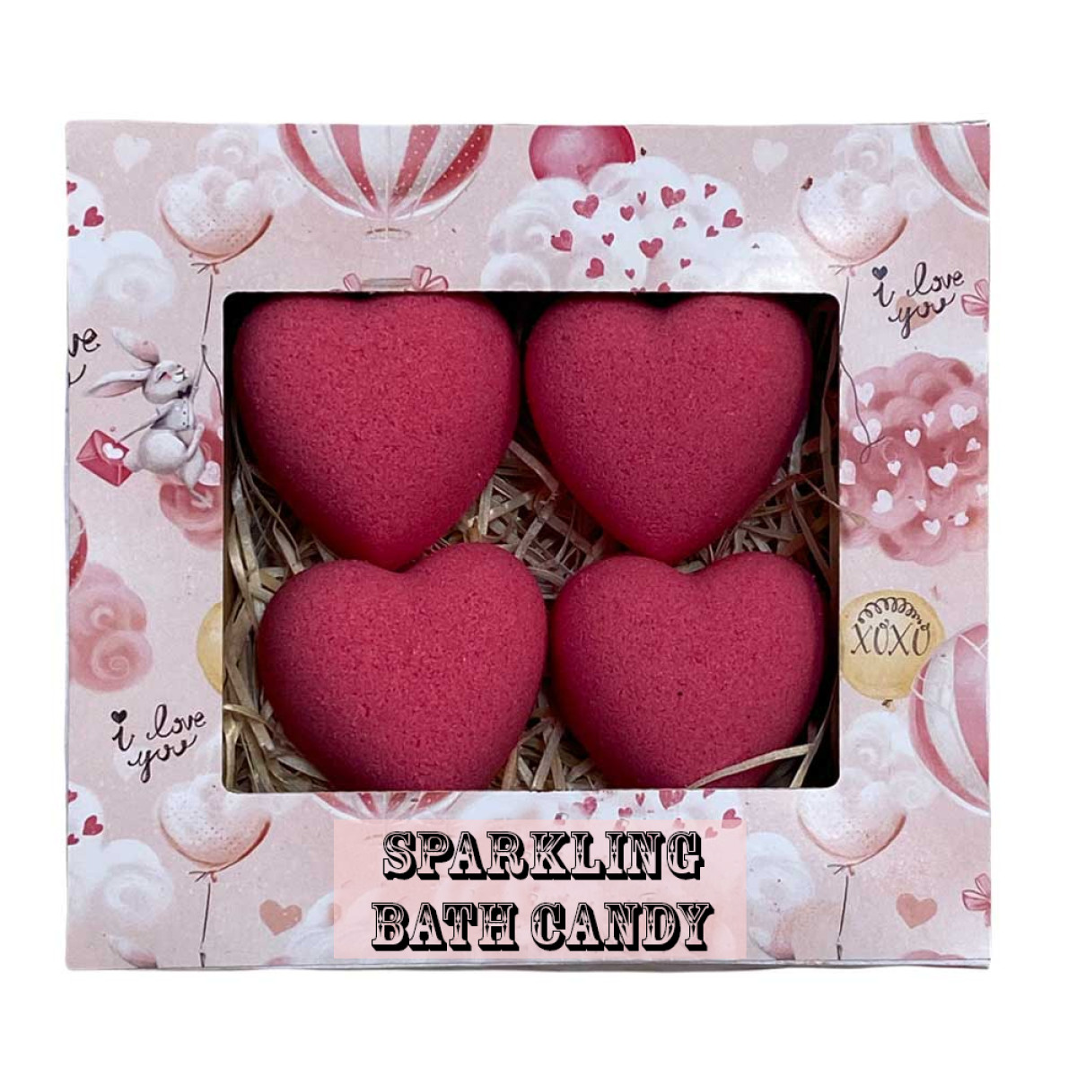 Säravate vannisüdamete komplekt “Sparkling Candy“ (4x30g) | Kingitare.ee
